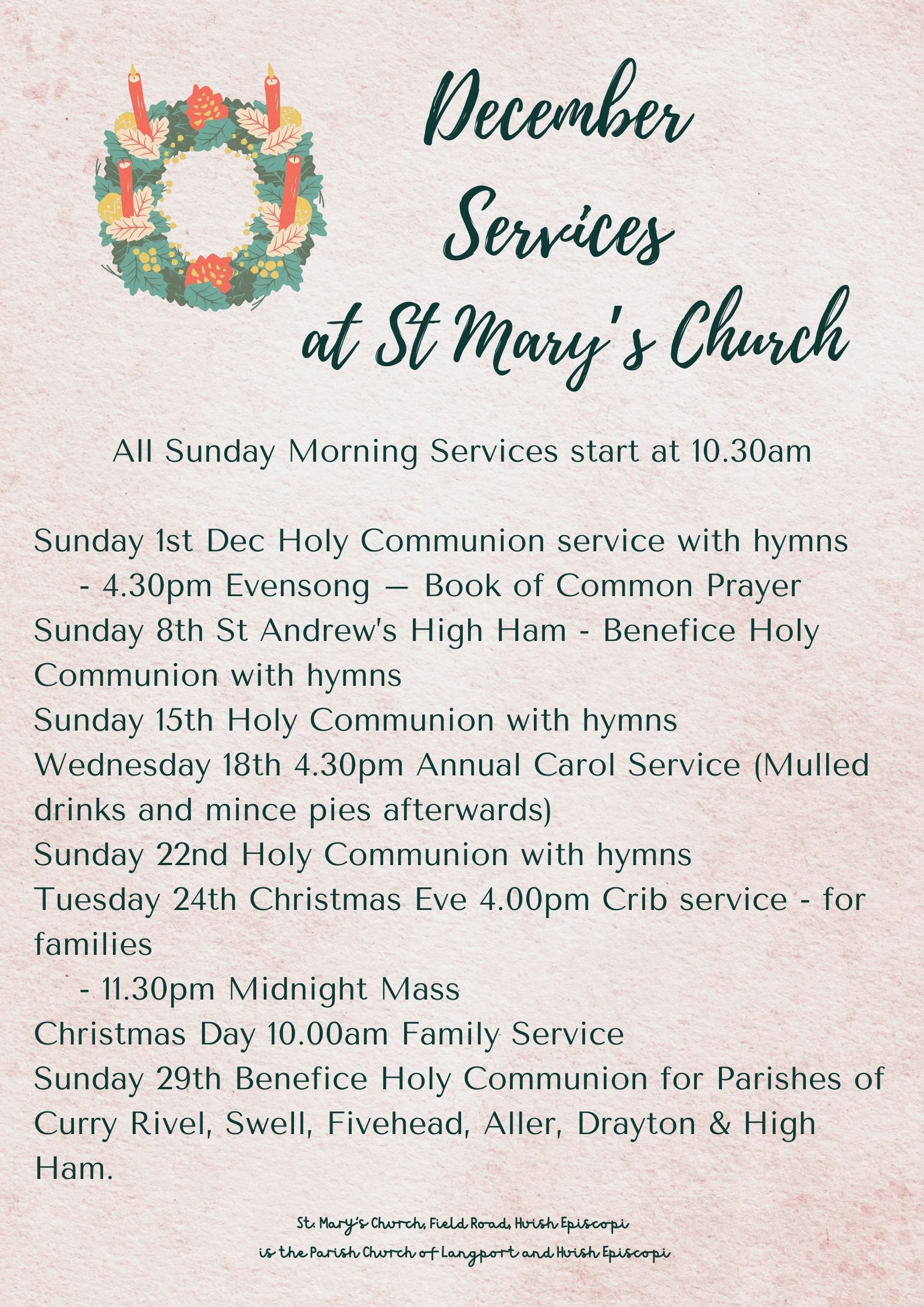 December Services at St Mary's Church - Langport Life